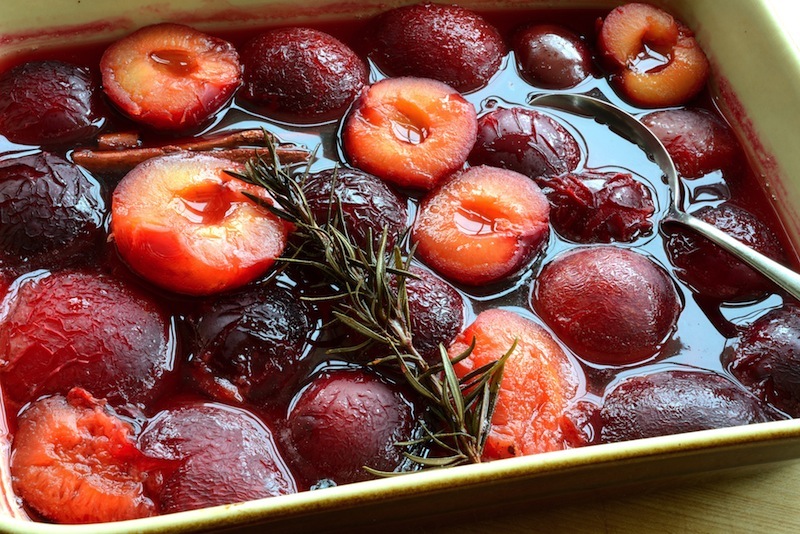 Baked Vanilla Plums - Sam Stern